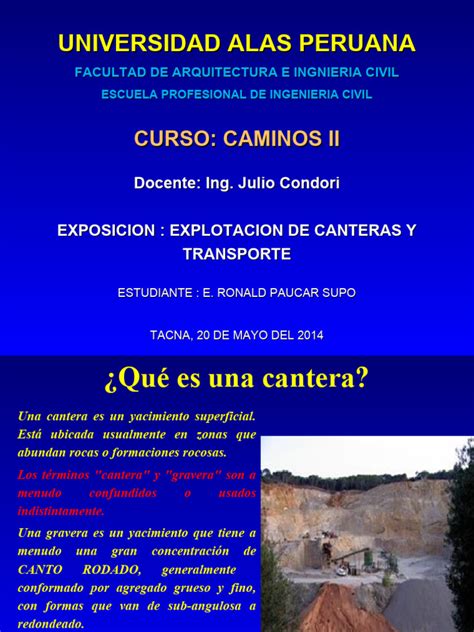 exposicion caminos ii ppt pdf minería de superficie minería