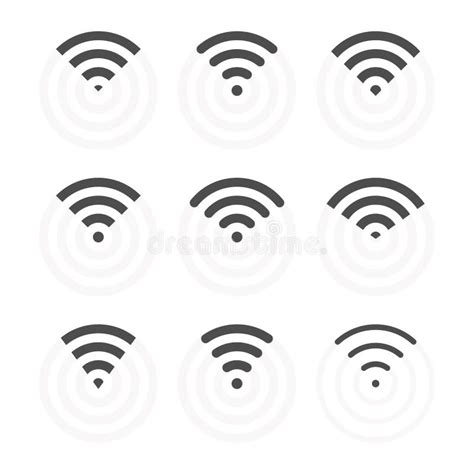 Wireless Signs Set Wifi Icons Stock Vector Illustration Of Public Satellite