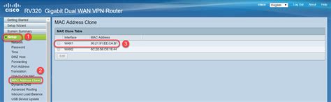 Duplicare Lindirizzo Mac Di Un Router Di Terze Parti Su Un Router Rv320 Cisco