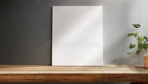 Minimalistic Interior With Blank Canvas On Elevated Wooden Platform 3d