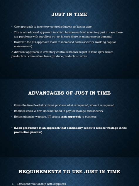 Just In Time And Capacity Utilisation And Outsourcing Pdf Lean Manufacturing Business