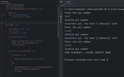 Akash V On Linkedin Java Customexceptions Atmverification