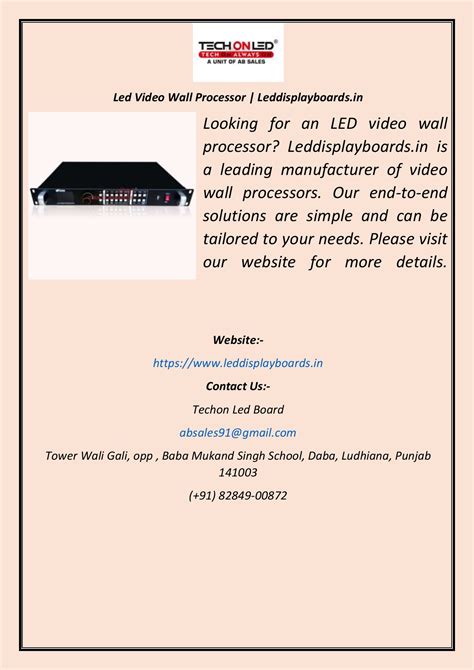 Led Video Wall Processor Leddisplayboards In Techon Led Board Page Flip PDF Online