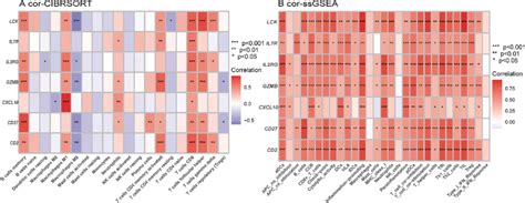 The Correlation Between Hub Genes And The Immune Status In Ra A The Download Scientific