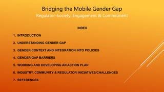 Bridging The Mobile Gender Gap Regulator Society Engagement Commitment PPT