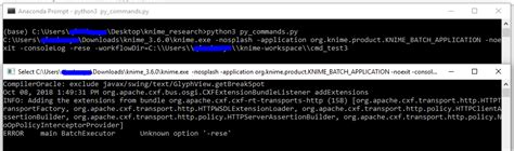 display error message in batch mode knime analytics platform knime