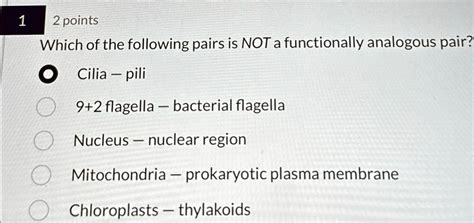 Solved 1 2 Points Which Of The Following Pairs Is Not A Functionally