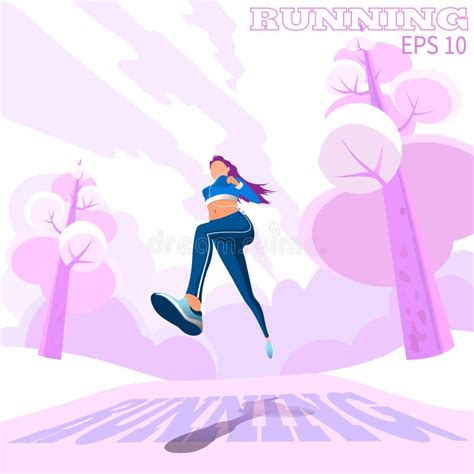 Laufende Frau Im Freien Rüttelndes Mädchen Im Park Stock Abbildung Illustration von nave