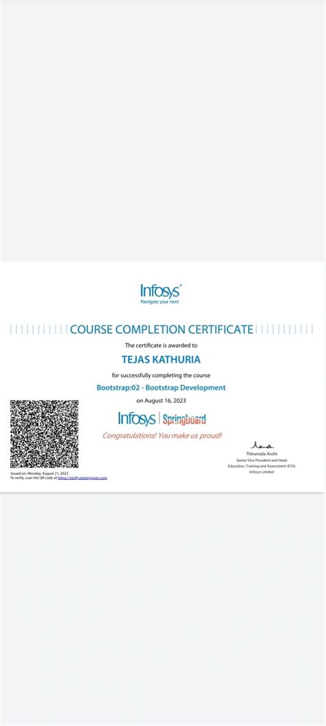 tejas kathuria on linkedin infosys infosysspringboard bootstrap