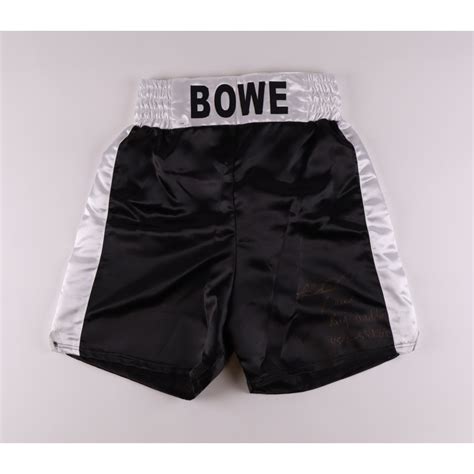 Riddick Bowe Signed Boxing Trunks Inscribed Big Daddy And 45 1 33 Kos Jsa Pristine Auction