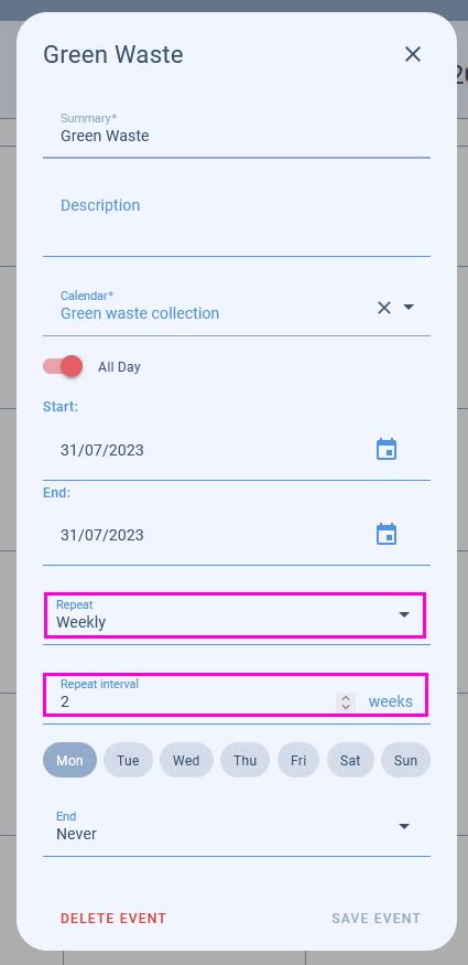 Local Calendar Fortnightly Events Feature Requests Home Assistant