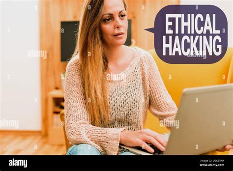 Writing Displaying Text Ethical Hacking Business Concept Act Of