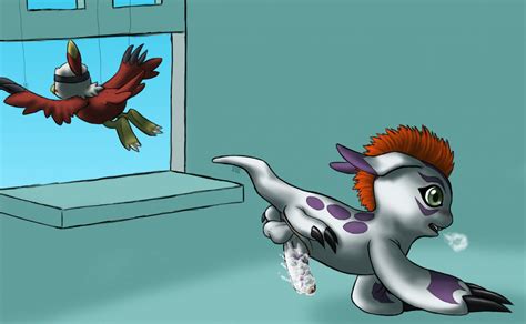 Rule 34 After Orgasm Balls Bandai Blush Cum Cum On Penis Digimon