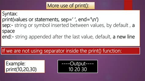 Use Of Print In Python Part 2 Pptx