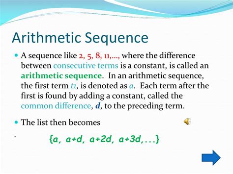 Ppt Arithmetic Sequences Powerpoint Presentation Free Download Id
