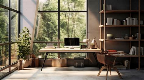 Premium Photo A Photo Of A Minimalistic Workspace With Natural Materials
