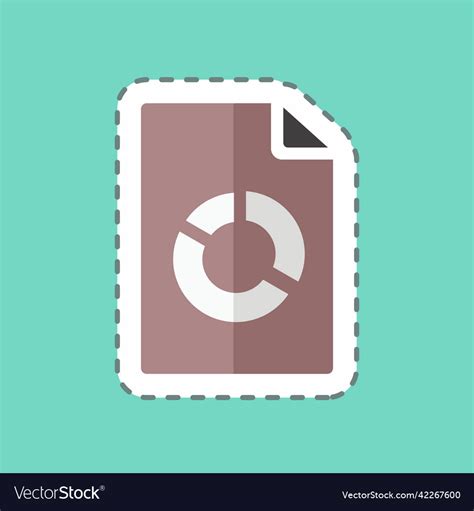 Sticker Line Cut Analytics Suitable Royalty Free Vector