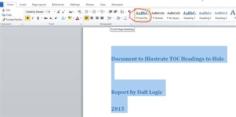 How To Hide Text From Microsoft Word Table Of Contents