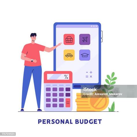 개인 예산 그림 여성은 가계를 구성하고 지출 항목을 나눈다 예산 재정 관리 날짜 재정 개인 예산 가족 돈의 개념 벡터 평면 만화 디자인 가계에 대한 스톡 벡터 아트 및 기타