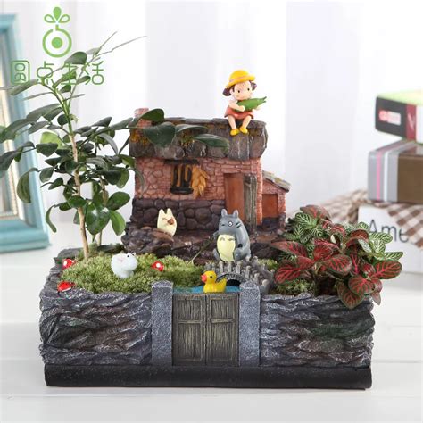 Дизайн Ландшафтный горшок старый дом двор Настольный декоративный горшок для растений кактус