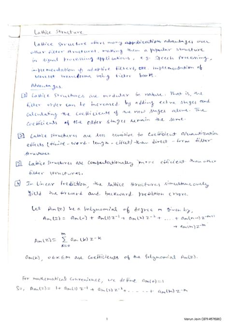 Lattice Structure FIR IIR Digital Signal Processing Studocu