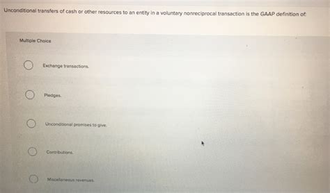 solved unconditional transfers of cash or other resources to