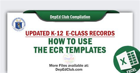 E Class Record Templates Deped Ecr For Sy 2023 2024 Teach