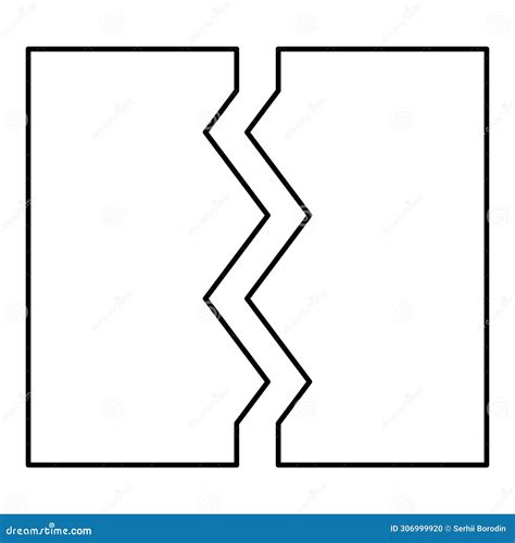 Breach Broken Torn Tear Object Document Set Icon White Color Vector