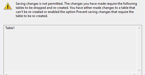 SQL Server Trucs Astuces Prevent Saving Changes That Require The Table To Be Re Created