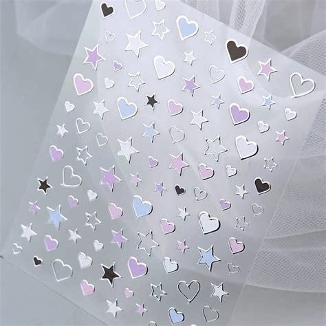 3d엠보 네일스티커 274 하트 별