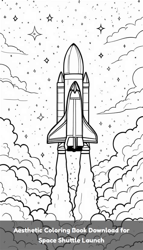 Aesthetic Coloring Book Download For Space Shuttle Launch In 2025