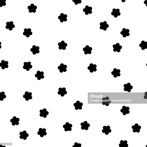 간단한 꽃으로 벡터 이음새가 없는 패턴 포장지 섬유 문구류 벽지를위한 귀여운 디자인 검은색에 대한 스톡 벡터 아트 및 기타 이미지 Istock