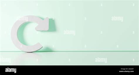 3d Rendering Of White Symbol Of Redo Circle Arrow Icon Leaning On On