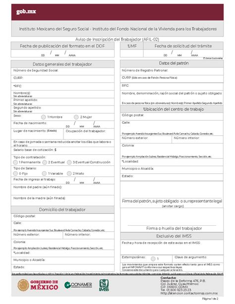 Afil 02 Formato De Inscripción De Trabajadores Ante El Imss Studocu