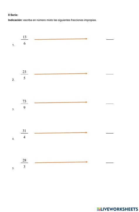 Fracciones Online Exercise For Cuarto Live Worksheets