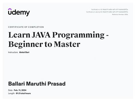 Ballari Maruthi Prasad On Linkedin Java Javafullstackdeveloper Udemycertificate