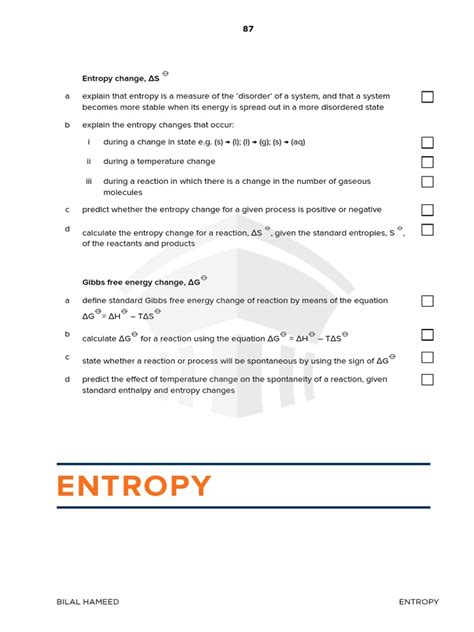 3 Entropy Notes Pdf Chemical Reactions Enthalpy