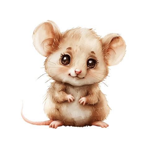 Premium Vector Cute Mouse Vector Illustration In Watercolour Style