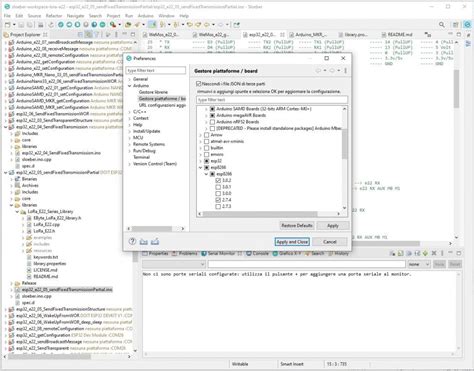 Arduino IDE Sloeber Eclipse Main Screen Best Renzo Mischianti