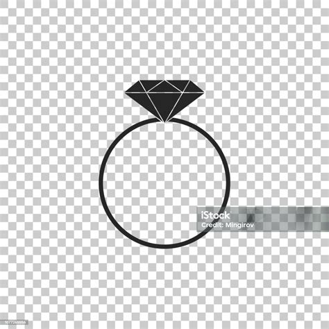 다이아몬드 약혼 반지 아이콘 투명 한 배경에 고립입니다 평면 디자인입니다 벡터 일러스트 레이 션 결혼식에 대한 스톡 벡터 아트 및 기타 이미지 Istock