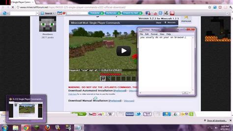 Minecraft How To Install Single Player Commands Youtube