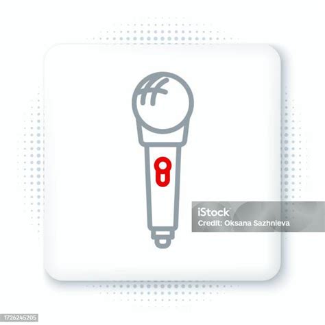 흰색 배경에서 격리된 라인 마이크 아이콘입니다 공기 라디오 마이크 마이크에 스피커 기호입니다 다채로운 개요 개념 벡터 가수에 대한 스톡 벡터 아트 및 기타 이미지 Istock