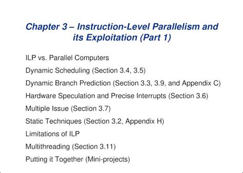 Pdf Chapter Instruction Level Parallelism And Its Chapter