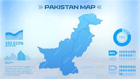 Premium Vector Blue Pakistan Map With States Political Pakistan