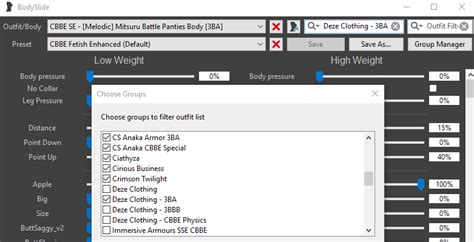 Help With Bodyslide Outfit Building Technical Support Skyrim Special Edition LoversLab