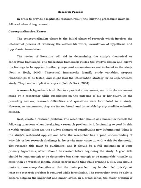 Research Process Pdf Hypothesis Methodology