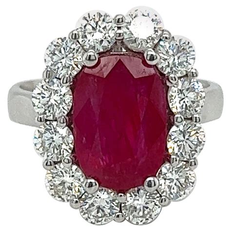 349 Carat Natural Ruby With 180 Carat Dia Ring For Sale At 1stdibs