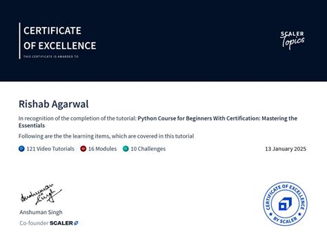 Rishab Agarwal On Linkedin I Have Completed Python Course For Beginners With Certification