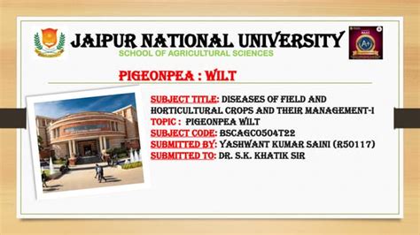 Pigeonpea Wilt Pptpptx Agriculture 3rd 5th Sem Pptx
