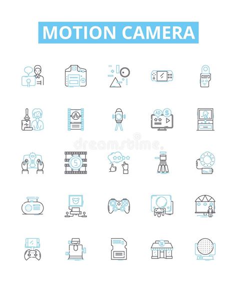 Motion Camera Vector Line Icons Set Camera Motion Capture Filming Digital Recording